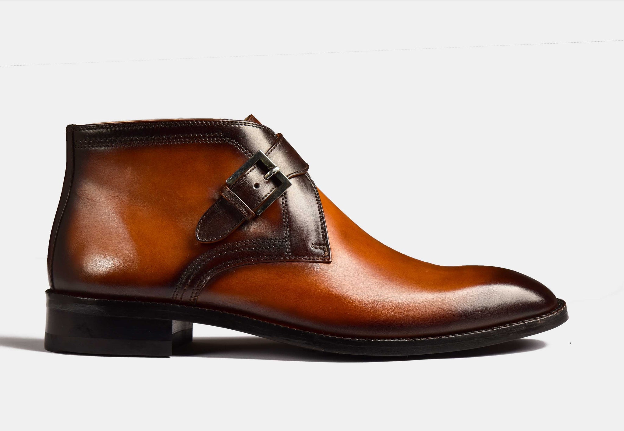 Nicholas | MEN BROWN MONK STRAP BOOTS